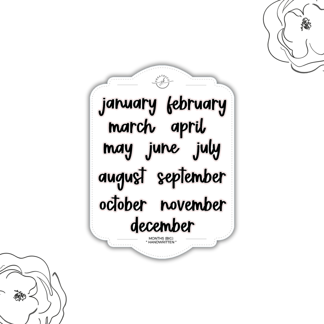 Handwritten Font - Months (Big) || Script – JKcreatesco